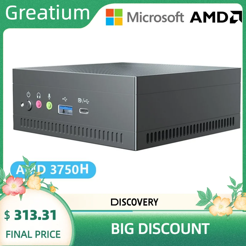 Desktop Compute Mini Pc Ryzen Windows10 Amd R7 3750h 4-core 16gb Ddr4 ...