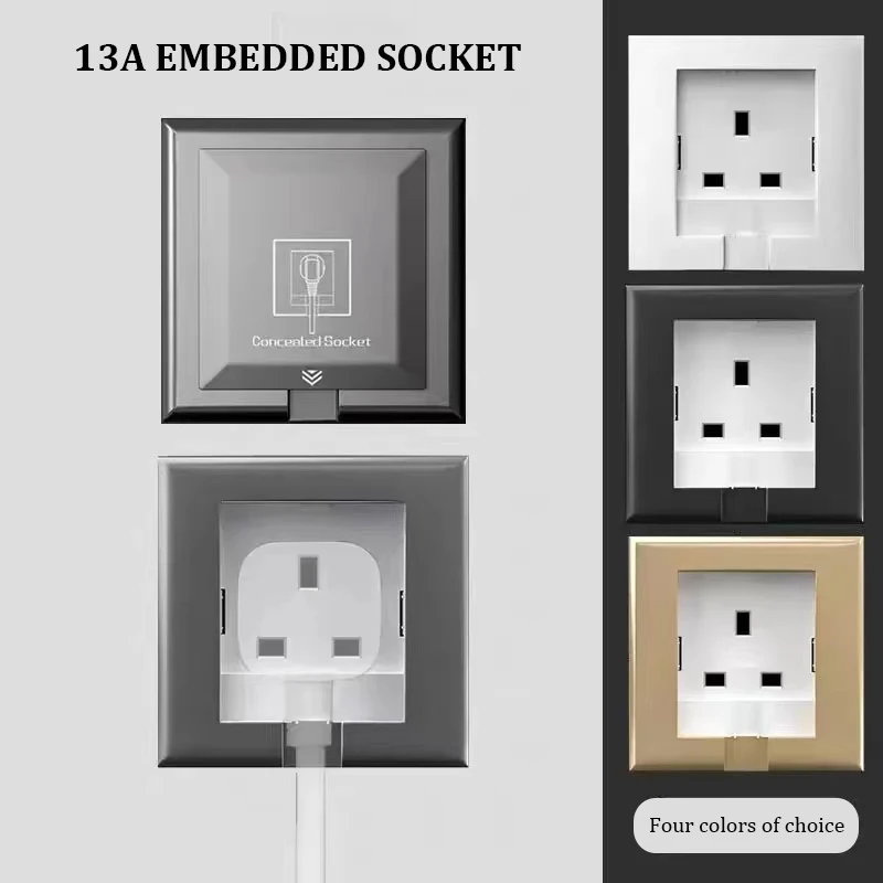 UK-Plug-13A-Recessed-Bathroom-socket-panel-with-hidden-waterproof-plug ...
