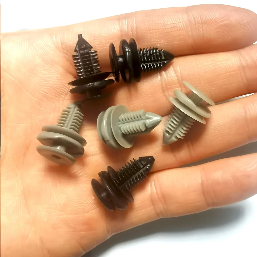 50Pcs/Bag Door Panel Clips Black Gray Plastic Trunk Screw Rivets Car ...