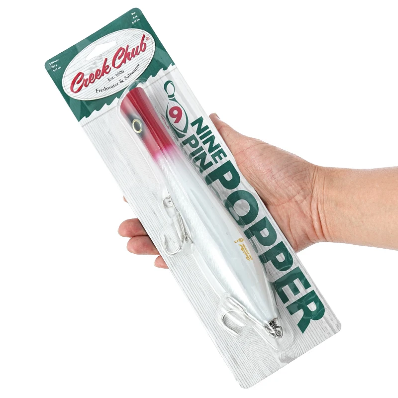 Creek-Chub-Topwater-Fishing-Lure-Popper-165mm-71g-229mm-155g-Hard-Wood ...