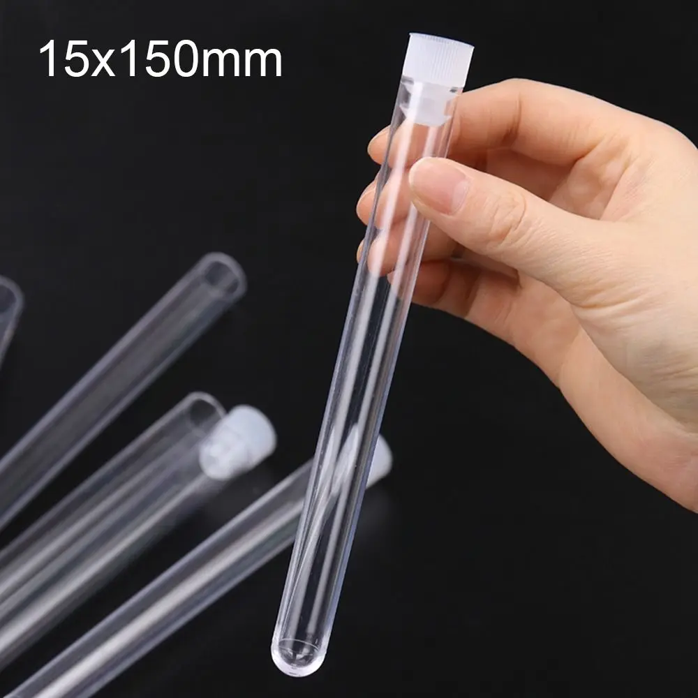 10PCS-15x150mm-Plastic-Test-Tubes-Vials-Sample-Container-Sample-Tube ...