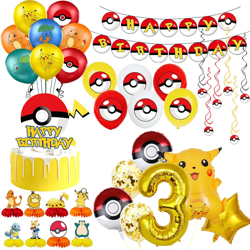 Pokemon-Birthday-Pikachu-Party-Decoration-Balloons-Set-Tableware-Cups ...