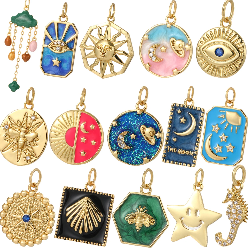 Bohemian Moon Star Charms Diy Earrings Necklace Bracelet Heart Dijes ...