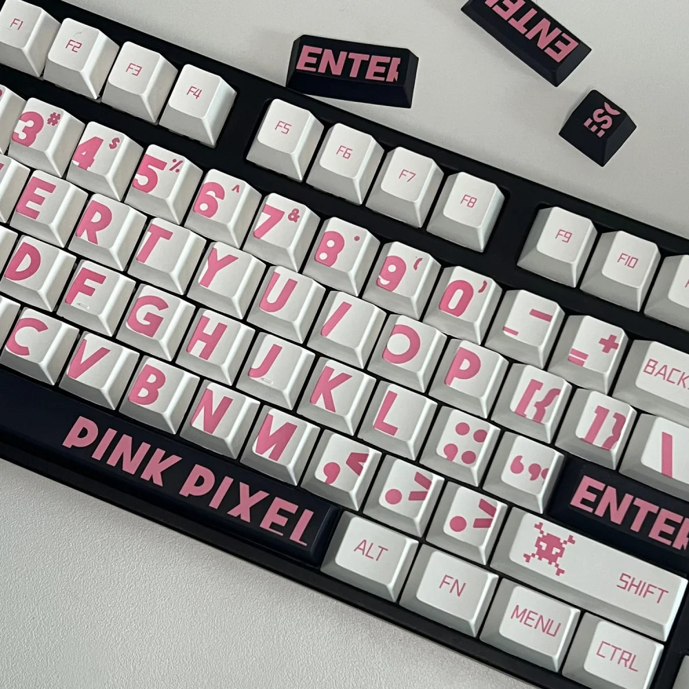 131-Key-Set-Cherry-Profile-GMK-PBT-Dye-Sublimation-Cute-Pink-Keycaps ...