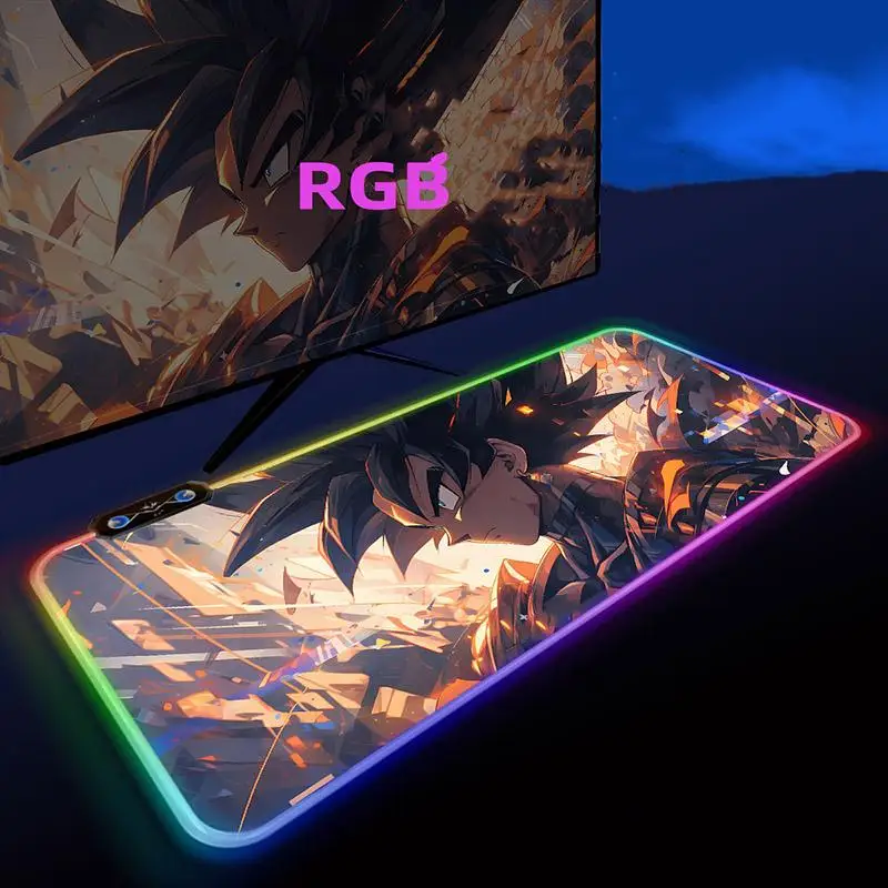 Alfombrilla-de-rat-n-RGB-brillante-de-Dragon-Ball-Son-Goku-almohadilla ...
