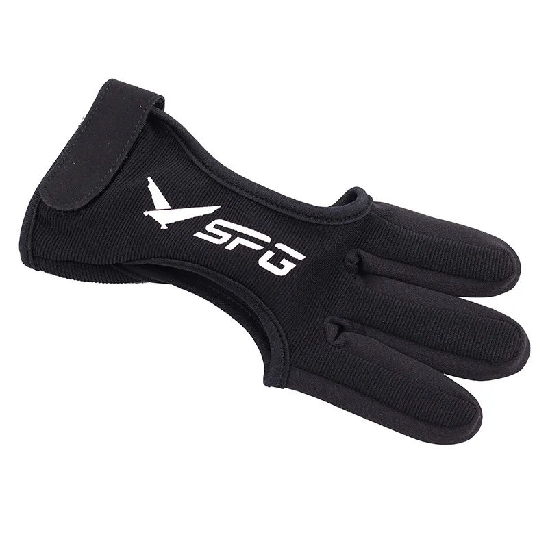 Black 3 Finger Archery Gloves