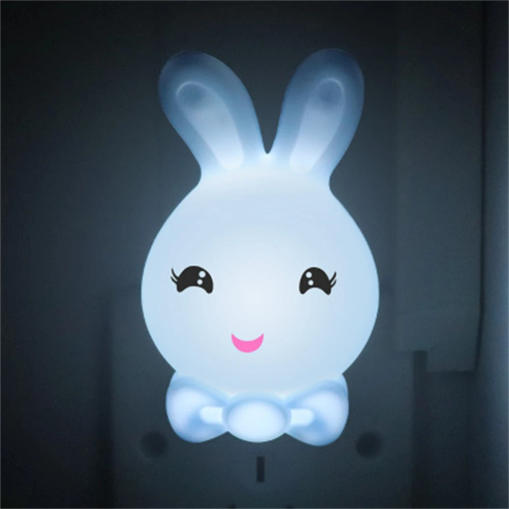 4 Colors Rabbit Led Night Light Baby Sleeping Light Bunny Night Lamp Eu ...