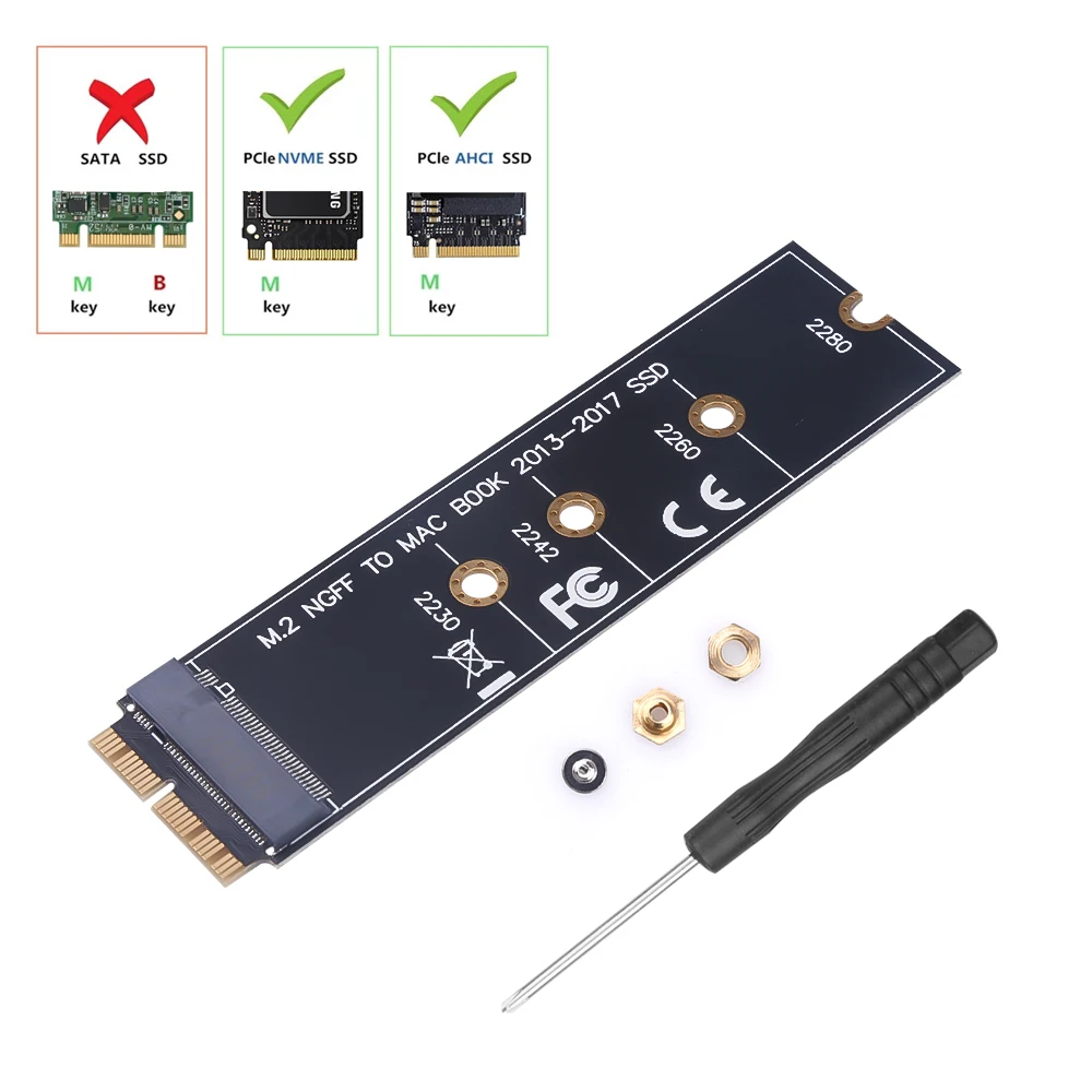 M.2 NVME SSD Convert Adapter Card for MacBook Air Pro Retina 2013-2017 ...