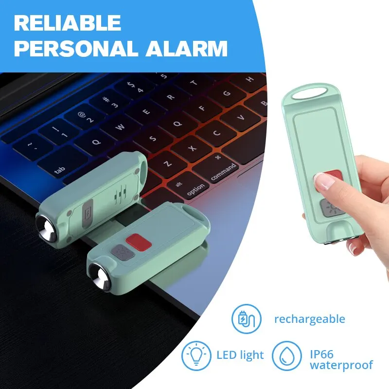 Rechargeable Keychain Alarm for Women Self Defense - 130 DB Loud ...