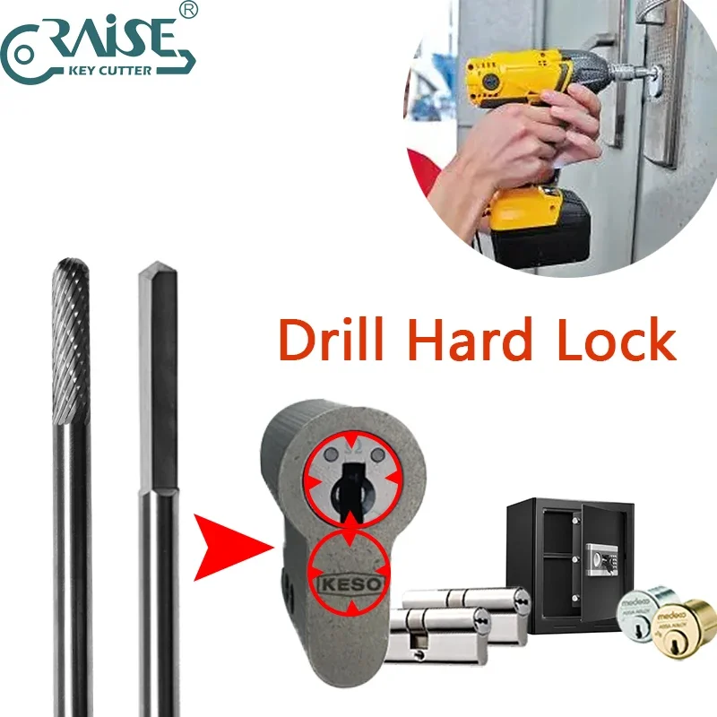 Professional-Tool-Drill-Bit-Carbide-Burr-Lock-Opener-for-Drilling-Out ...