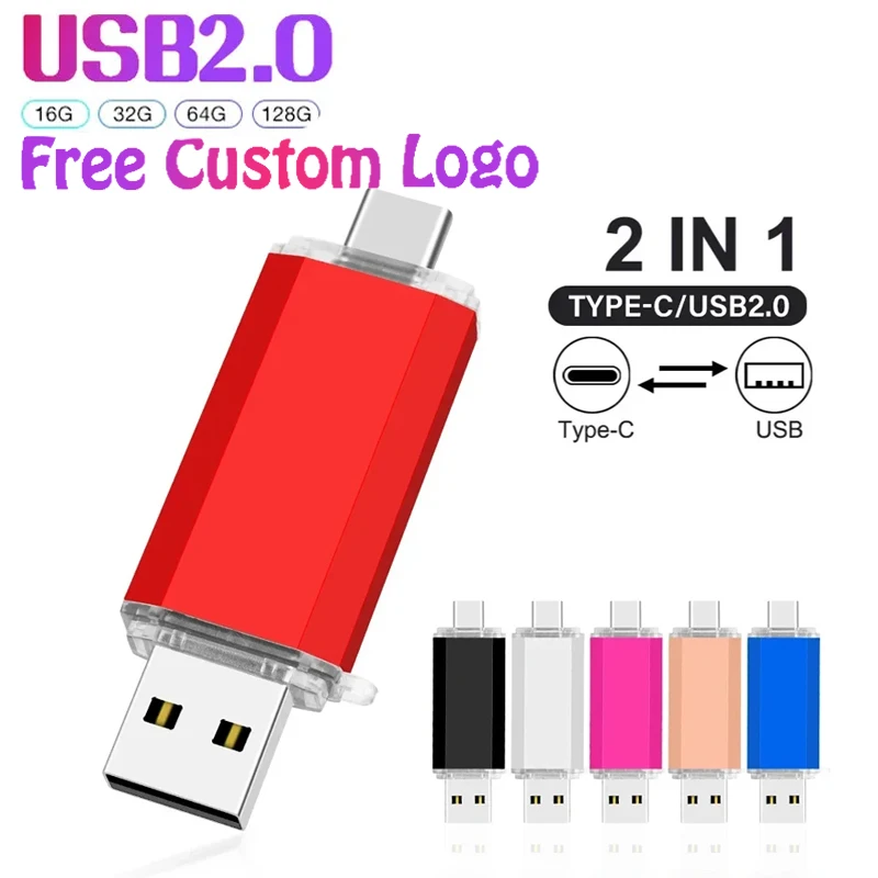 NEW Type-C 2 in 1 OTG 128GB High Speed Colorful USB Flash Drive 2.0 ...