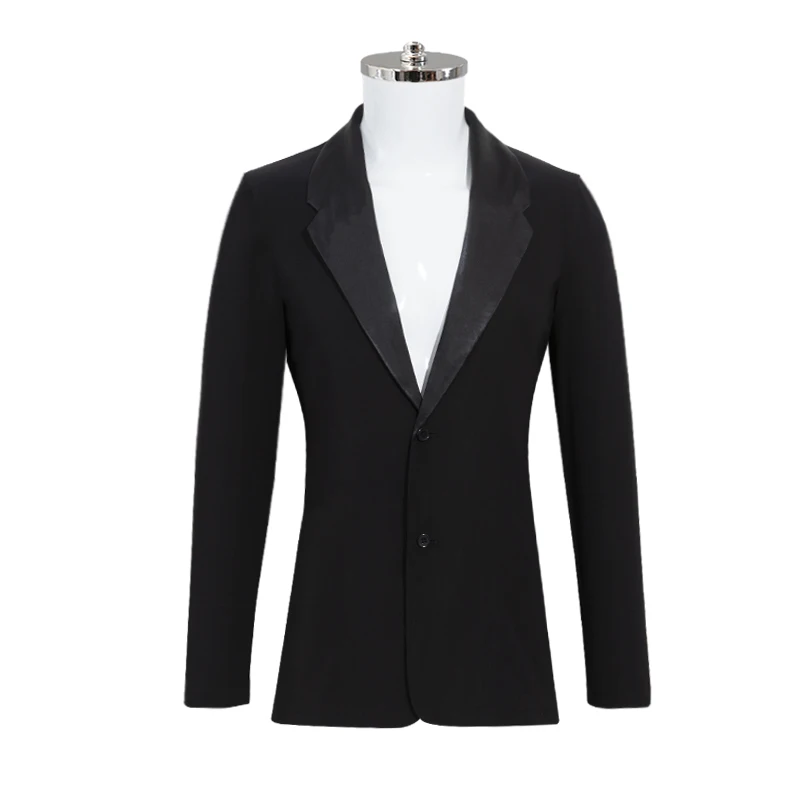 Black Modern Dance Coat For Men Adult National Standard Dance Tops ...