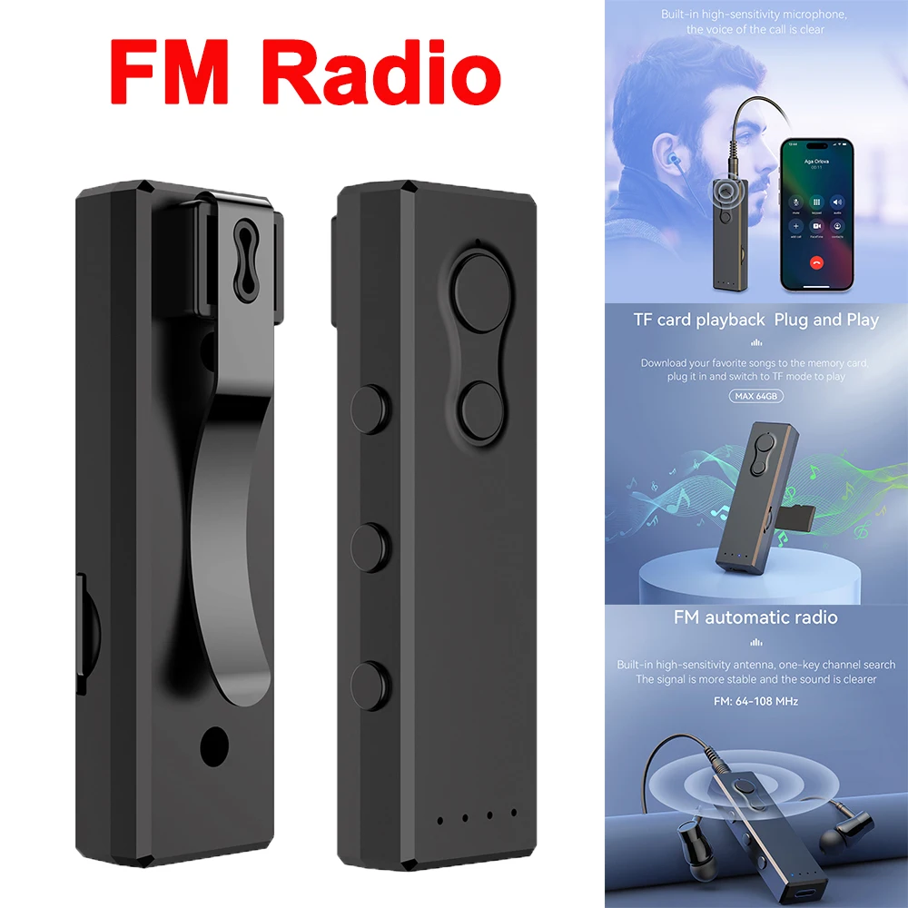 200mAh-Rechargeable-FM-Radio-Support-TF-Card-Bluetooth-5-3-Radio-Stereo ...