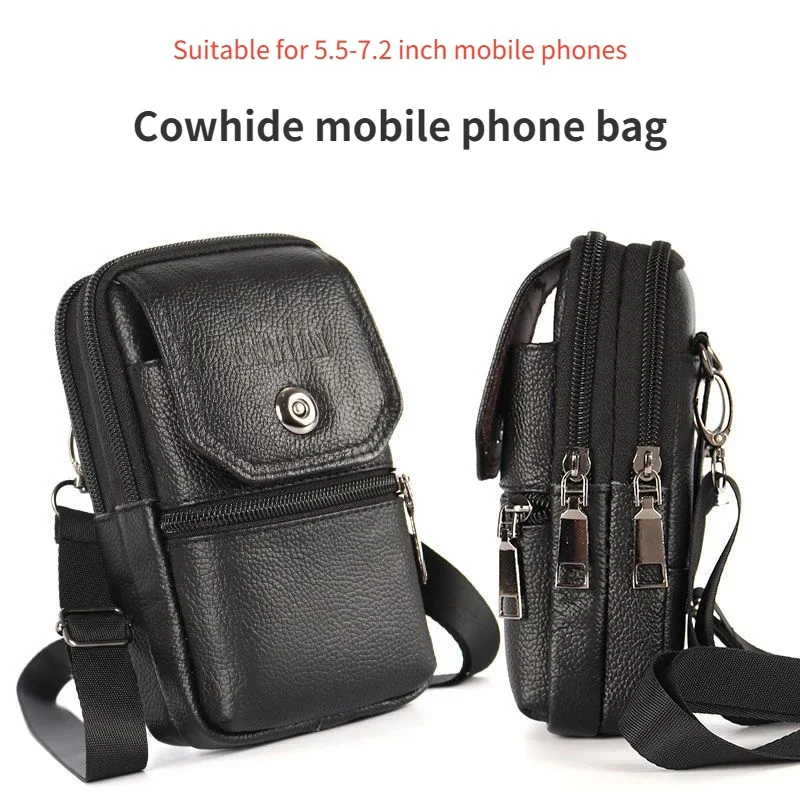 2023-New-Men-s-Cowhide-Mobile-Phone-Bag-Vintage-Crossbody-Bag-Outdoor ...