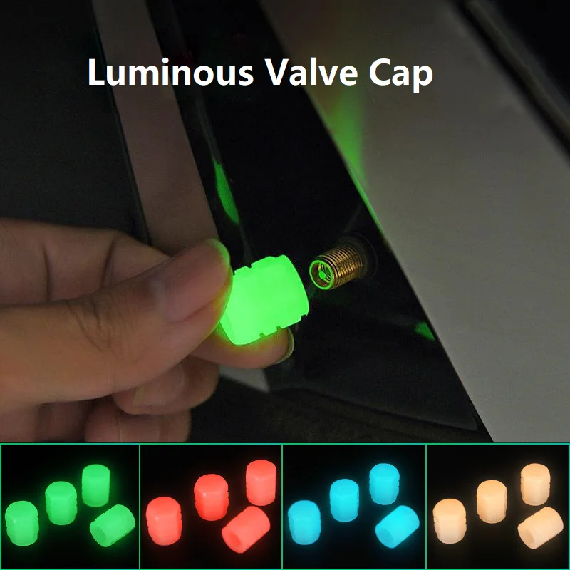 4pcs-Luminous-Valve-Caps-Fluorescent-Night-Glowing-Car-Motorcycle ...