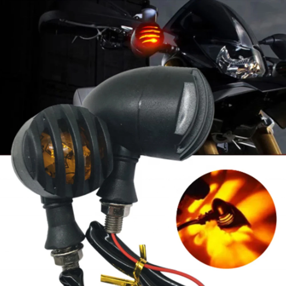 2Pcs-Motorcycle-Turn-Signal-Lights-Grill-Bullet-Indicator-12V-Amber ...
