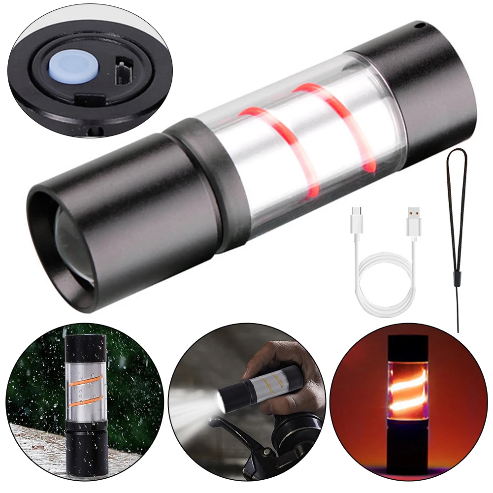 LED-Pocket-Flashlight-IP44-Waterproof-Telescopic-Focusing-Torch-3-Light ...
