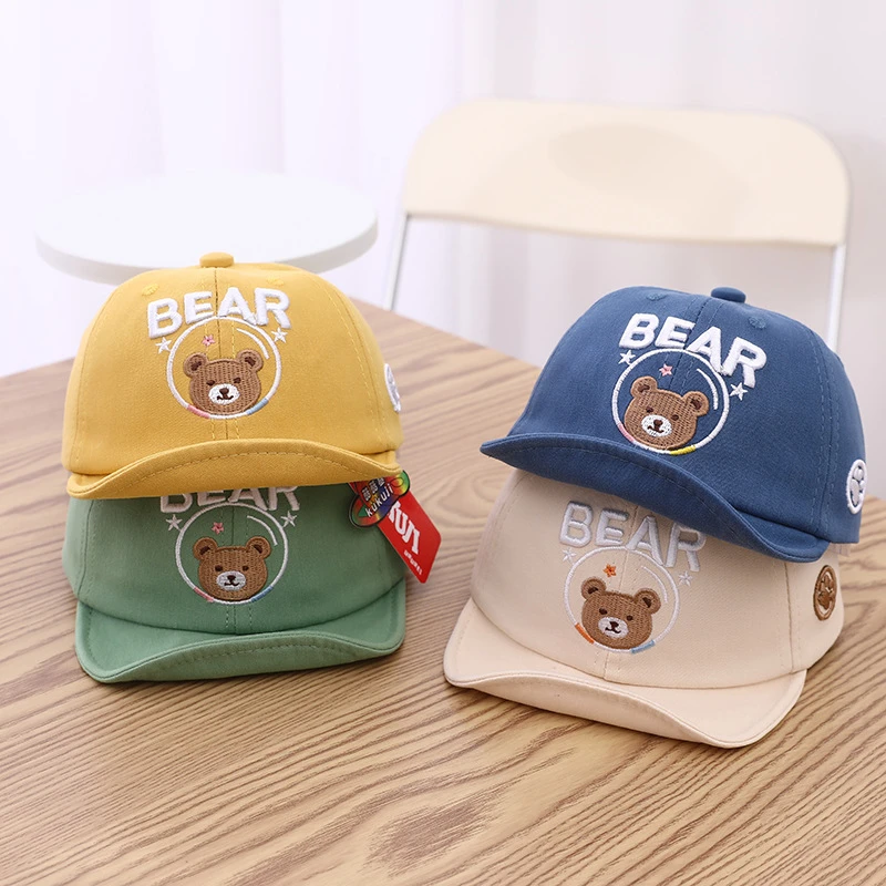Soft Brim Baby Cap Hat Cartoon Solid Cotton Kids Boy Girls Baseball Cap ...