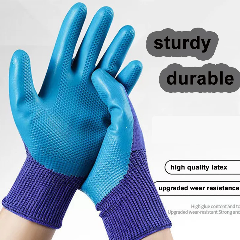 1-12Pair-Latex-Embossed-Gloves-Wear-resistant-Anti-slip-Work-Gloves ...