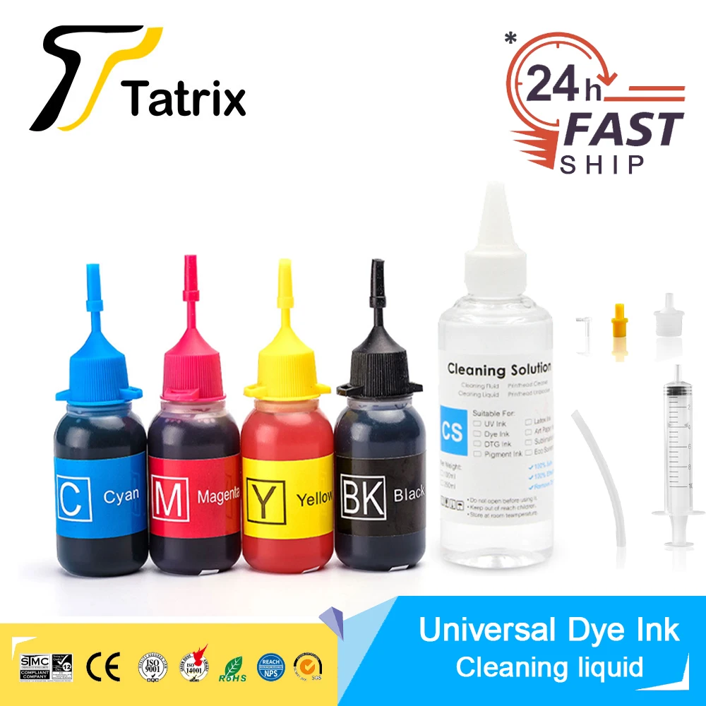 50ml-Bottle-Universal-Dye-Ink-BK-C-M-Y-Kit-Compatible-For-HP-Canon ...
