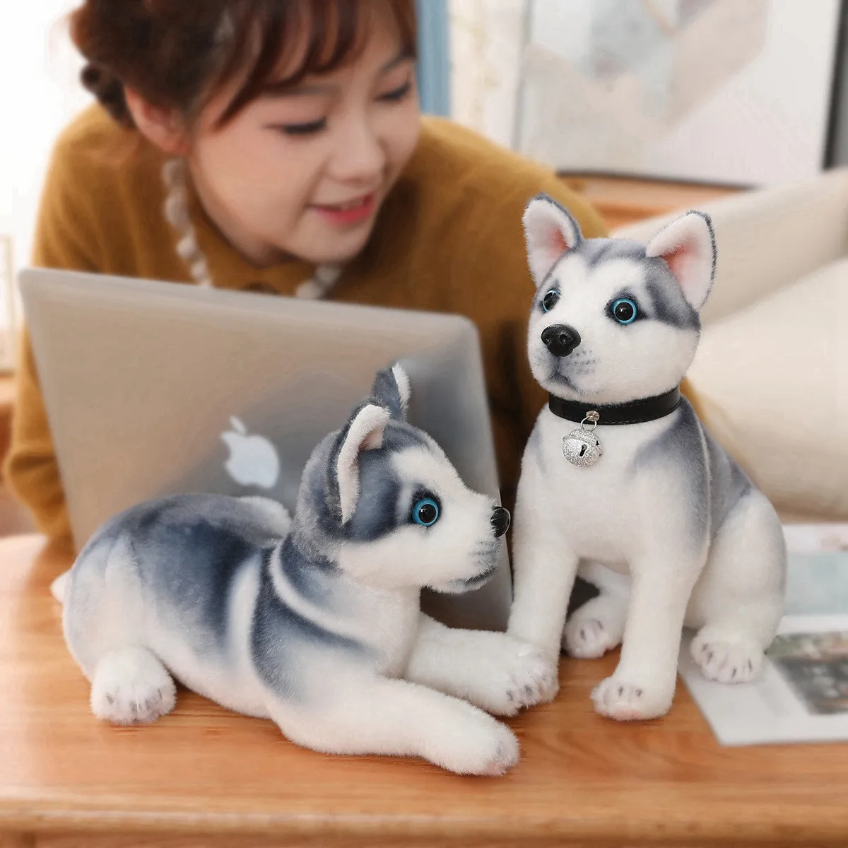 Toy White Husky Dogs