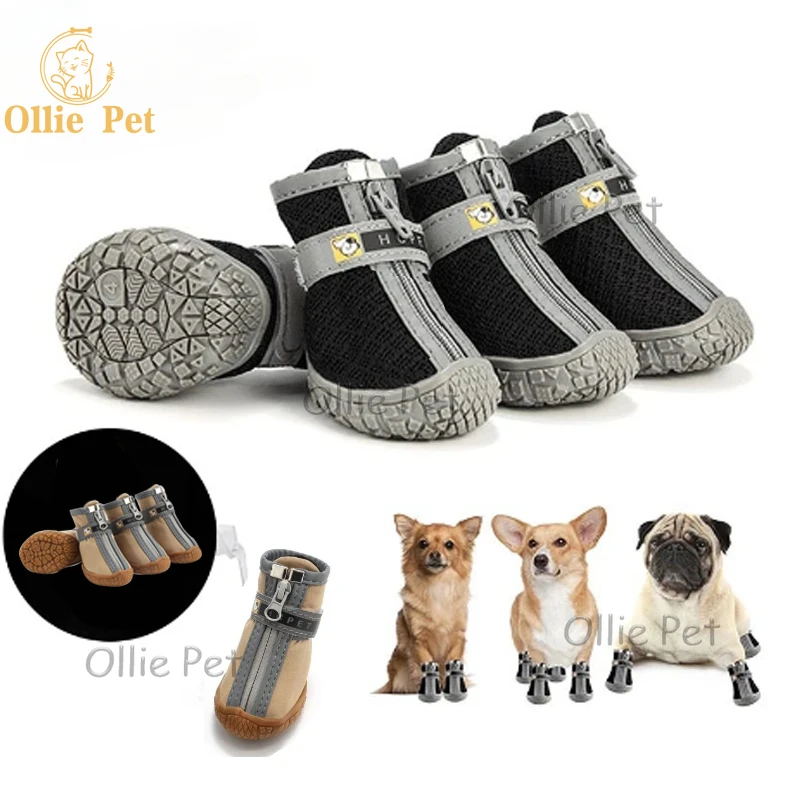 Mesh-Silicone-Dog-Shoes-Durable-Reflection-Breathable-Soft-Sole-Dogs ...