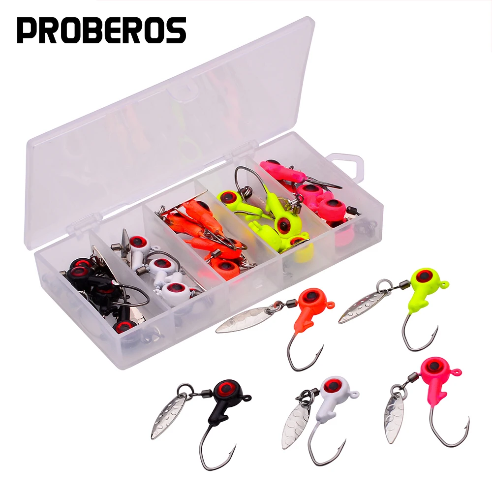 PROBEROS 5/25pcs Premium Sequin Lead Head Hooks,1.4g/1.6g/3g,Ultimate 8 ...