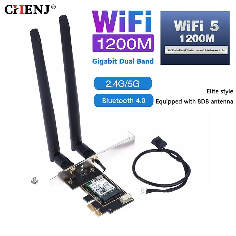 WiFi-5-PCI-E-Wireless-Adapter-AC1200-Network-Card-Dual-Band-2-4G-5GHz ...