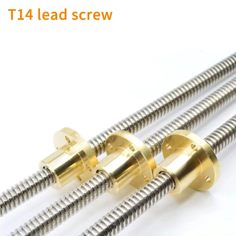 T14 Lead Screw Rod Screw with Brass Nut Pitch 3mm Lead 3mm/6mm ...