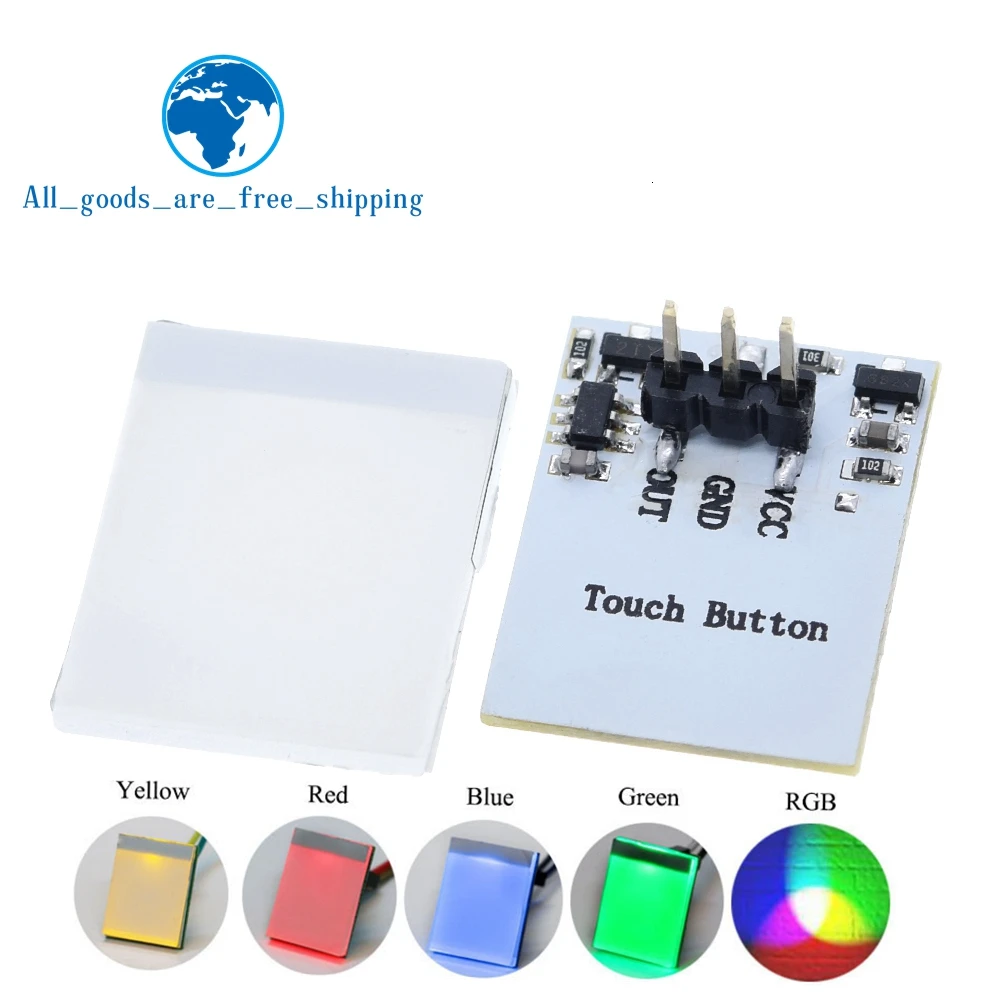Green Blue Red and Yellow Color RGB Capacitive touch switch button ...