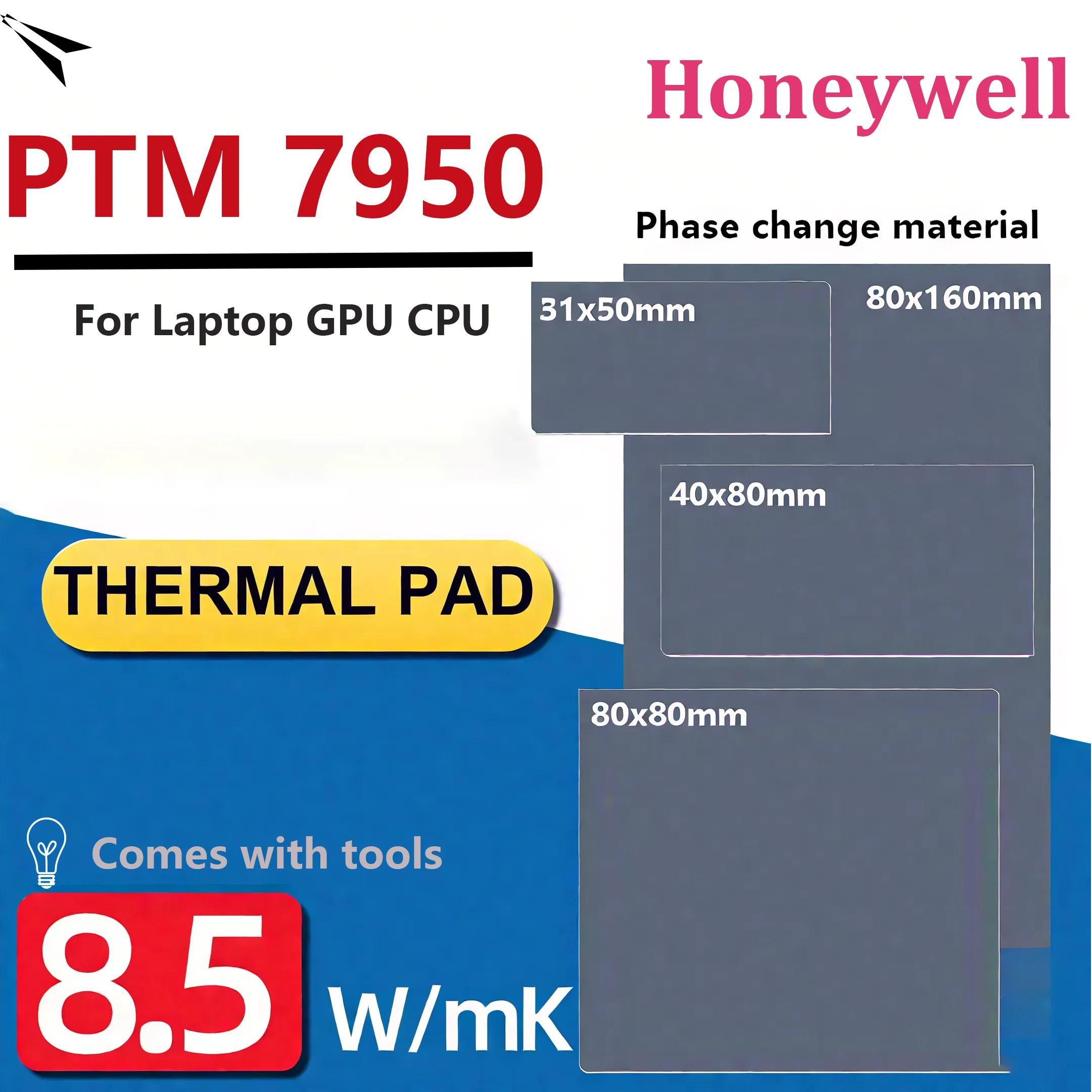 Honeywell PTM7950 Phase Change Pad 8.5W/mk Thermal Grease Material ...