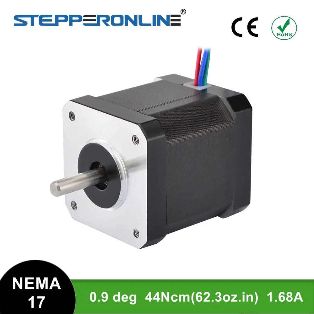 0.9 Degree Nema 17 Stepper Motor 44Ncm(62.3oz.in) 1.68A 4 lead Nema17 ...