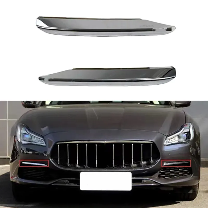 A-pair-New-Front-Bumper-Grille-Trim-Strip-Cover-For-Maserati ...