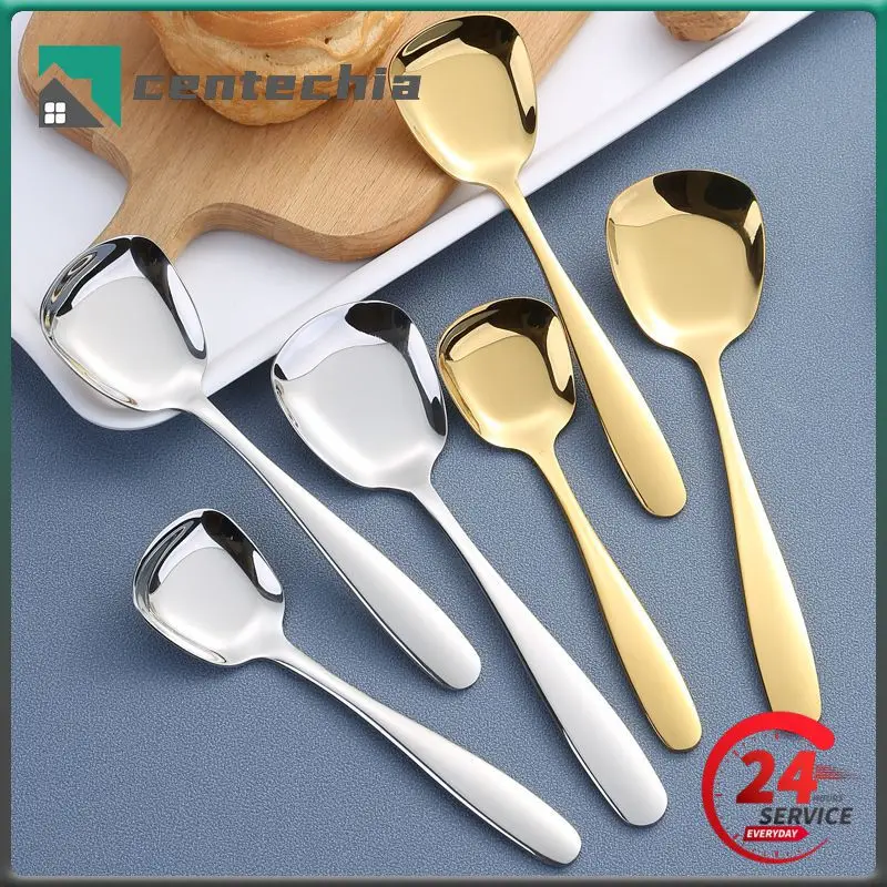Thickened-304-Stainless-Steel-Soup-Spoon-3-Sizes-Square-Head-Flat ...