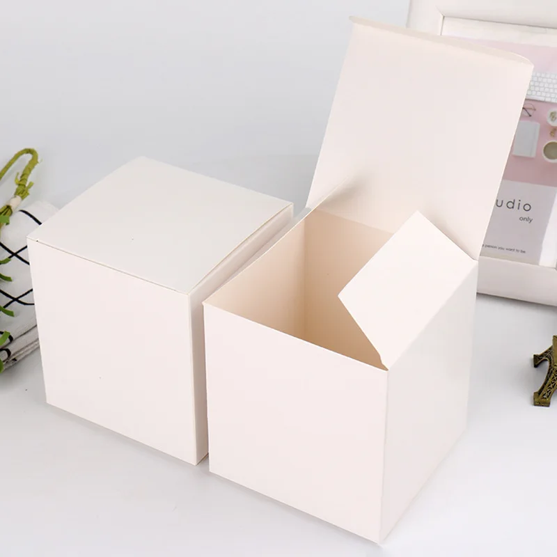 100pcs 5x5x5/6x6x6/7x7x7/8x8x8cm Blank White Cardboard Paper Gift Box ...