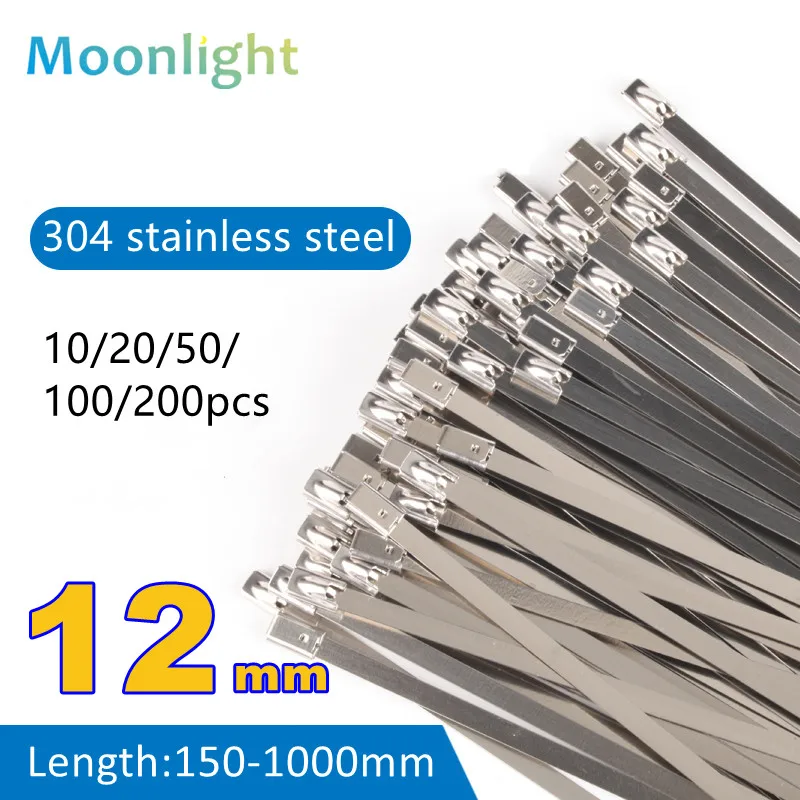 10 20 100Pcs 12mm 0.47 inch 304 Stainless steel cable twist tie lock ...