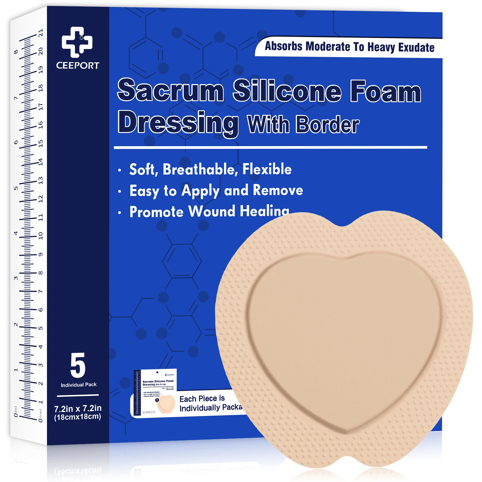 5pcs-7-x7-Silicone-Foam-Sacrum-Dressing-Waterproof-and-High-Absorbency ...
