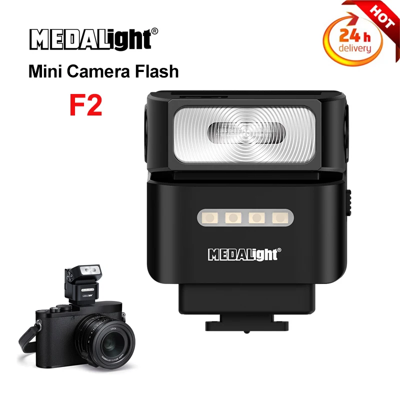 Medalight F2 Mini Rechargeable Camera Flash Light Speedlite for Fuji ...