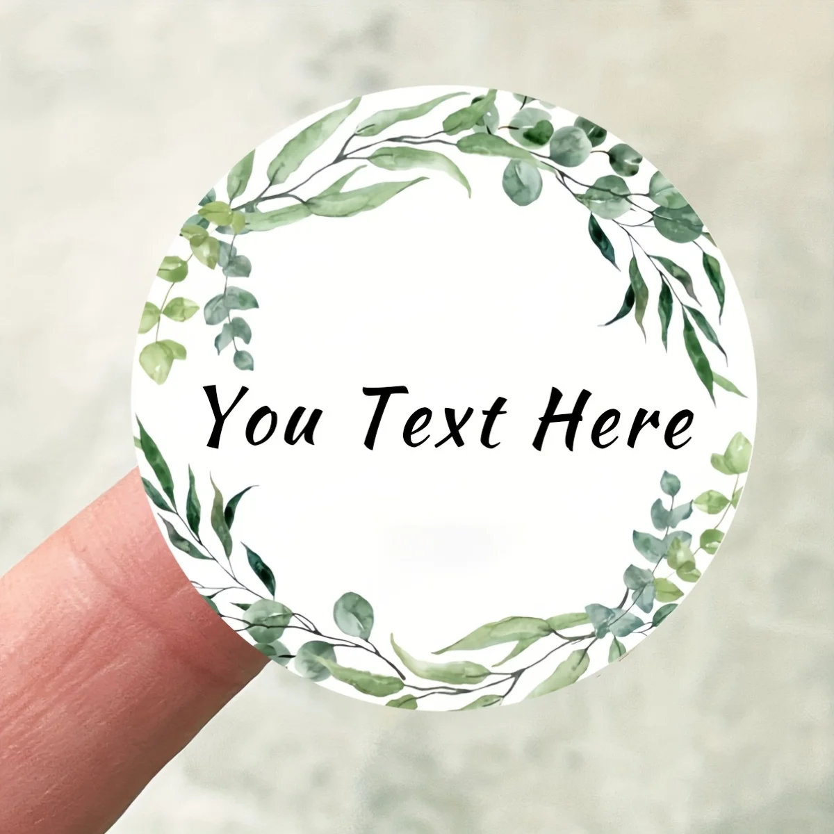 200Pcs Small Batch Custom Green Floral Stickers Personalized Wedding ...