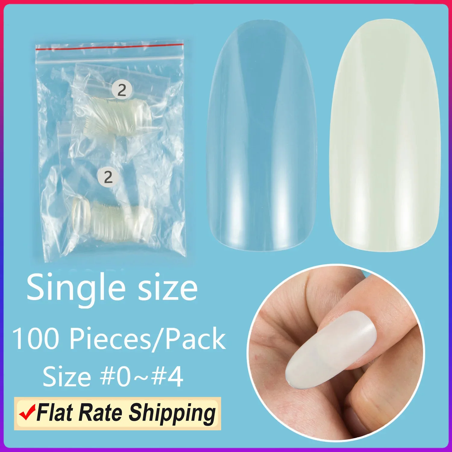 Refill-Pack-Single-100-Pieces-Oval-Round-False-Nail-Tips-Nail-Refill ...