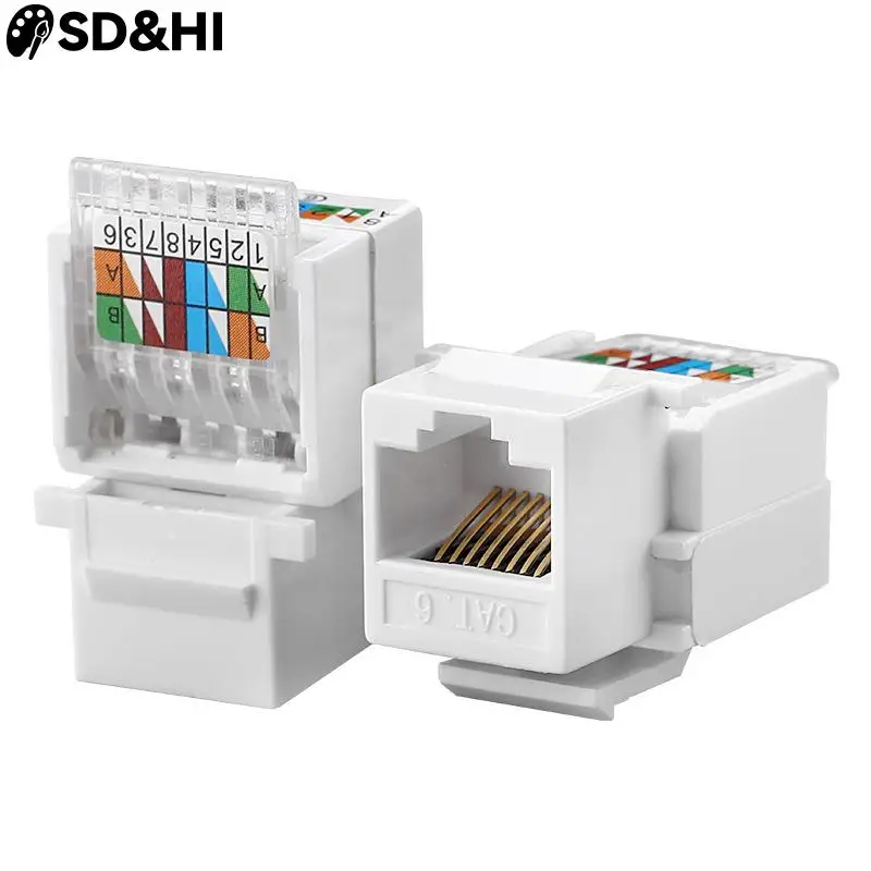 RJ45-Cat6-UTP-Keystone-Female-Jack-Connector-Adapter-For-Wall-Plate ...