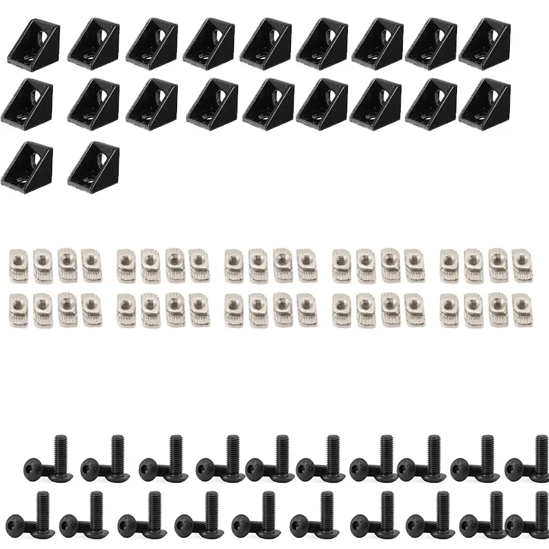 Aluminum-Profile-Connector-20pcs-Corner-Bracket-40pcs-20-Series-M5-T ...