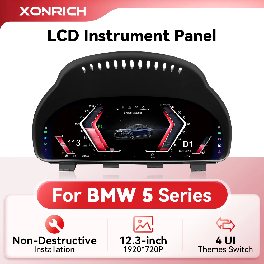 12.3inch Digital Dashboard LCD Cluster For BMW 5 Series F07 F10 F11 F18 ...