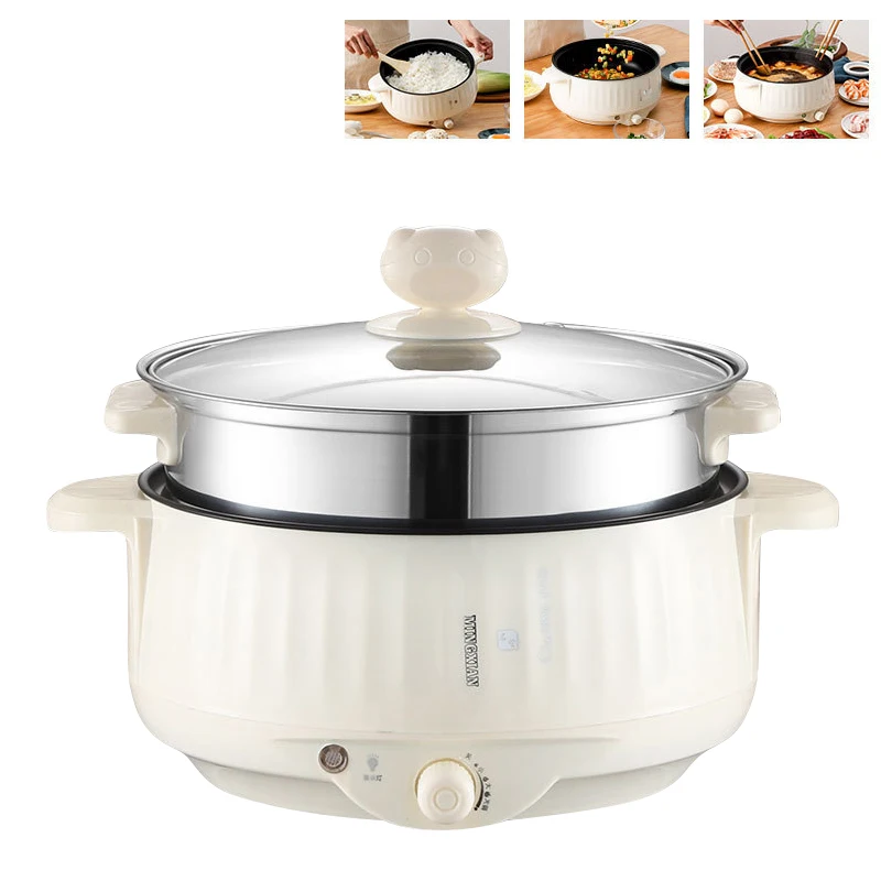 Olla eléctrica multifunción de 1,7l para 1 o 2 personas, antiadherente olla caliente para el ...