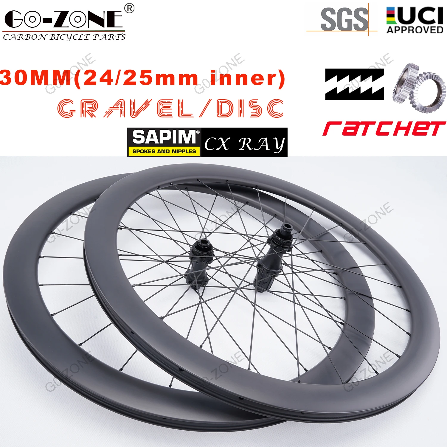 700c-Road-Carbon-Wheels-30mm-Gravel-Cyclocross-Disc-Brake-Sapim-CX-Ray ...