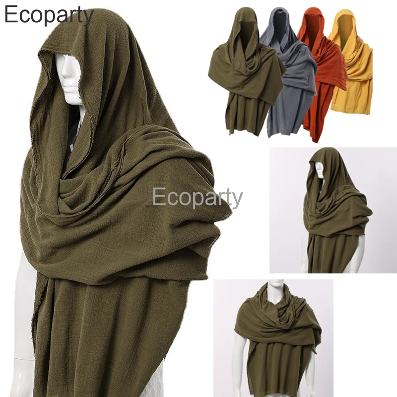 New Men's Medieval Pirate Retro Hood Scarf Black Green Red Wrap Cloak ...
