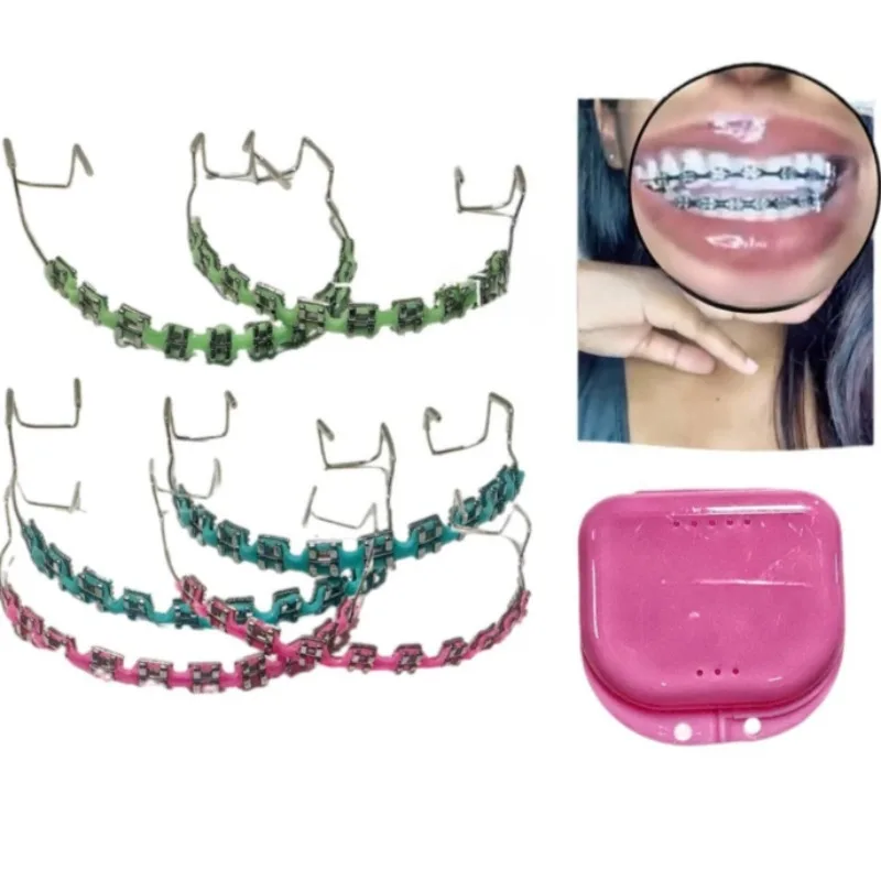 1 Pair Dental Fake Braces Temporary Tooth Decoration Colorful Metal ...