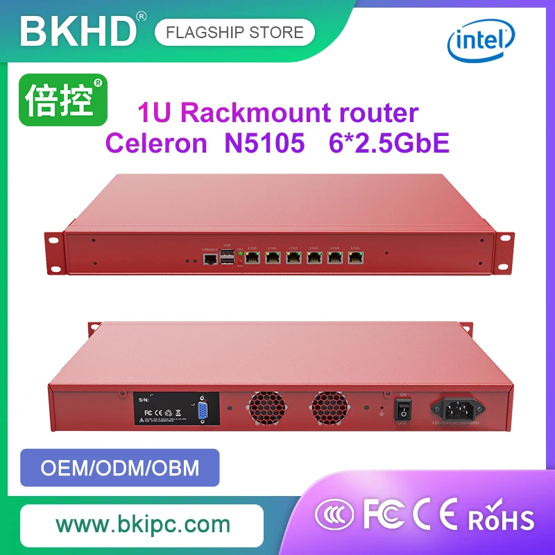 BKHD-dispositivo-de-montaje-en-Rack-enrutador-de-Firewall-Celeron-N5105 ...
