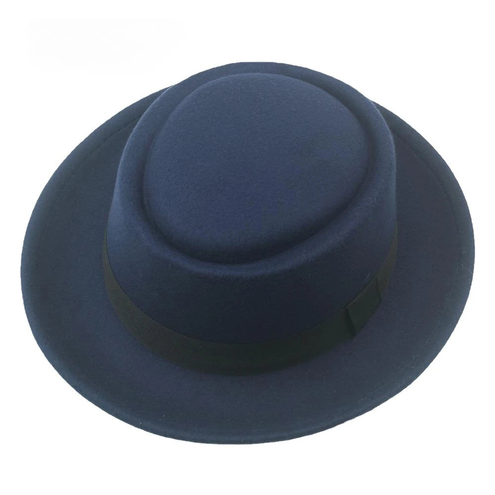 Men's Women's Round Top Fedoras - Wool Felt Couple Hats, Curved Brim ...