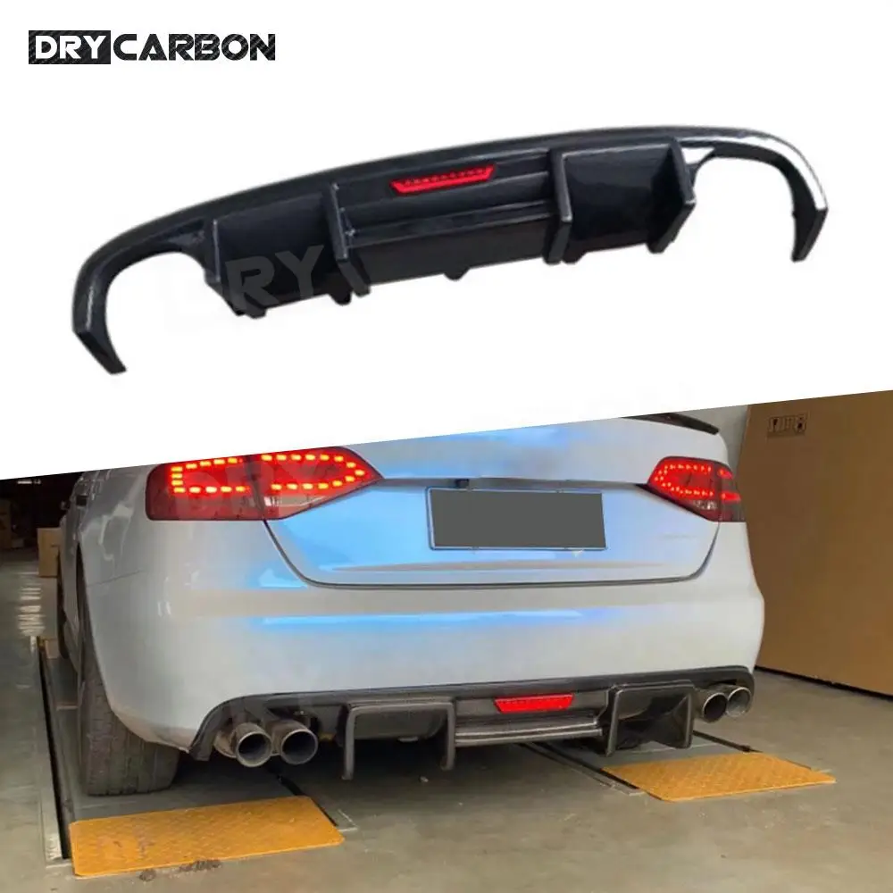 Carbon Fiber K Style Rear Bumper Diffuser Lip for Audi A4 B8 S4 2009 ...